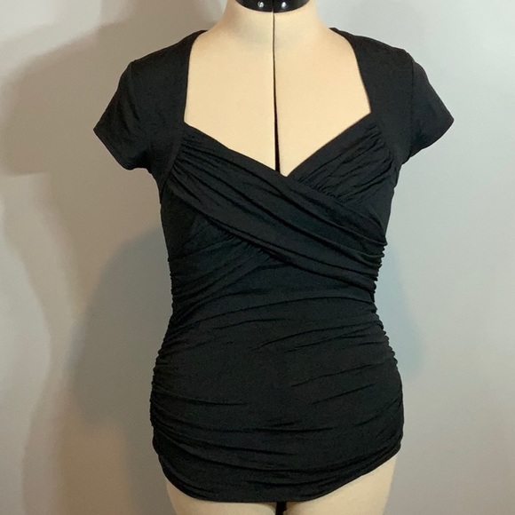 Amy Byer | Tops | Amy Byer Top Shirred Gathered Sides Crisscross Front ...